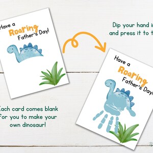 Father’s Day Cards, Dinosaur Handprint Art, Toddler Craft Activity ...