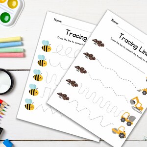 Tracing Practice, Pre-writing Worksheets, Line Tracing, Toddler ...