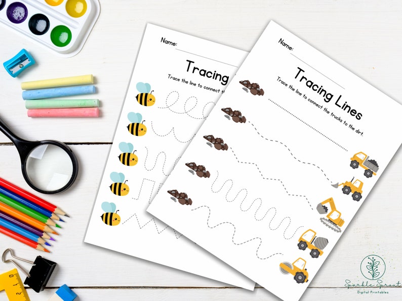 Tracing Practice, Pre-writing Worksheets, Line Tracing, Toddler ...