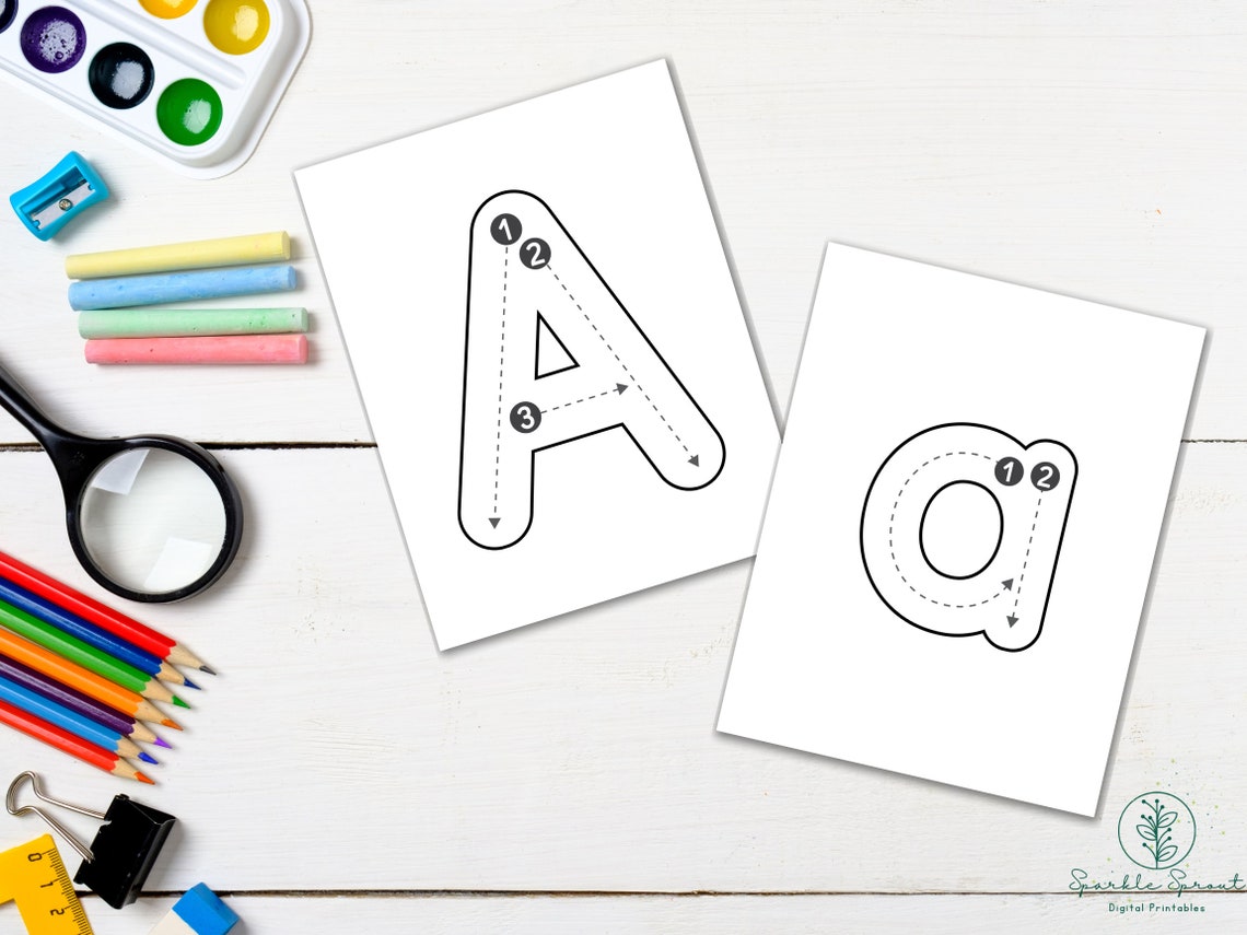 Jumbo Alphabet Tracing Printables - 52 Letter Tracing Worksheets ...