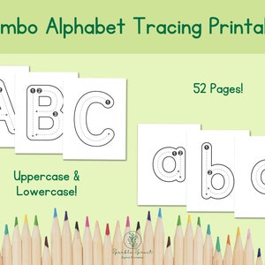 Jumbo Alphabet Tracing Printables - 52 Letter Tracing Worksheets ...