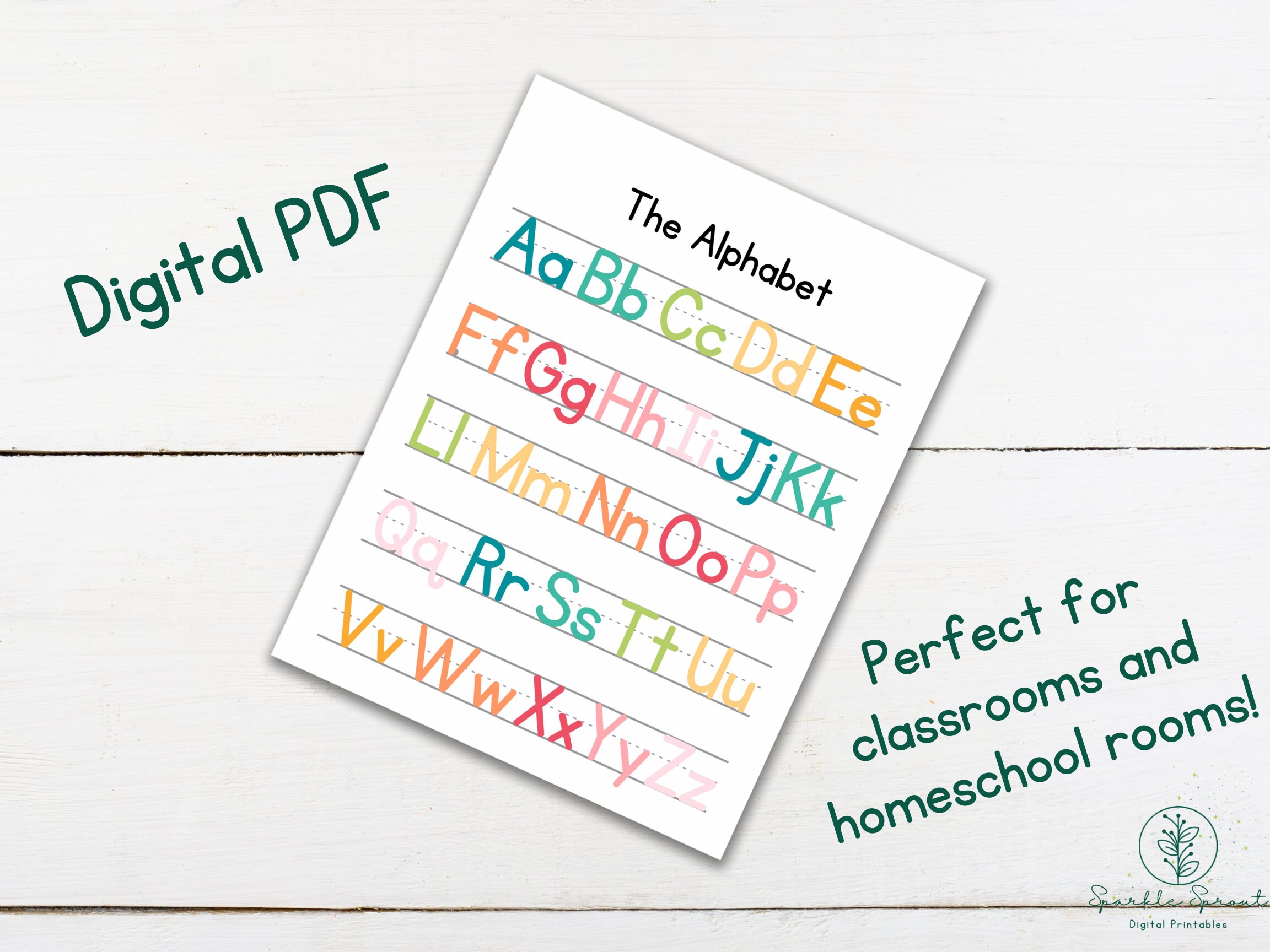 Alphabet Chart - Letters Poster - Classroom Art - Playroom Decor ...