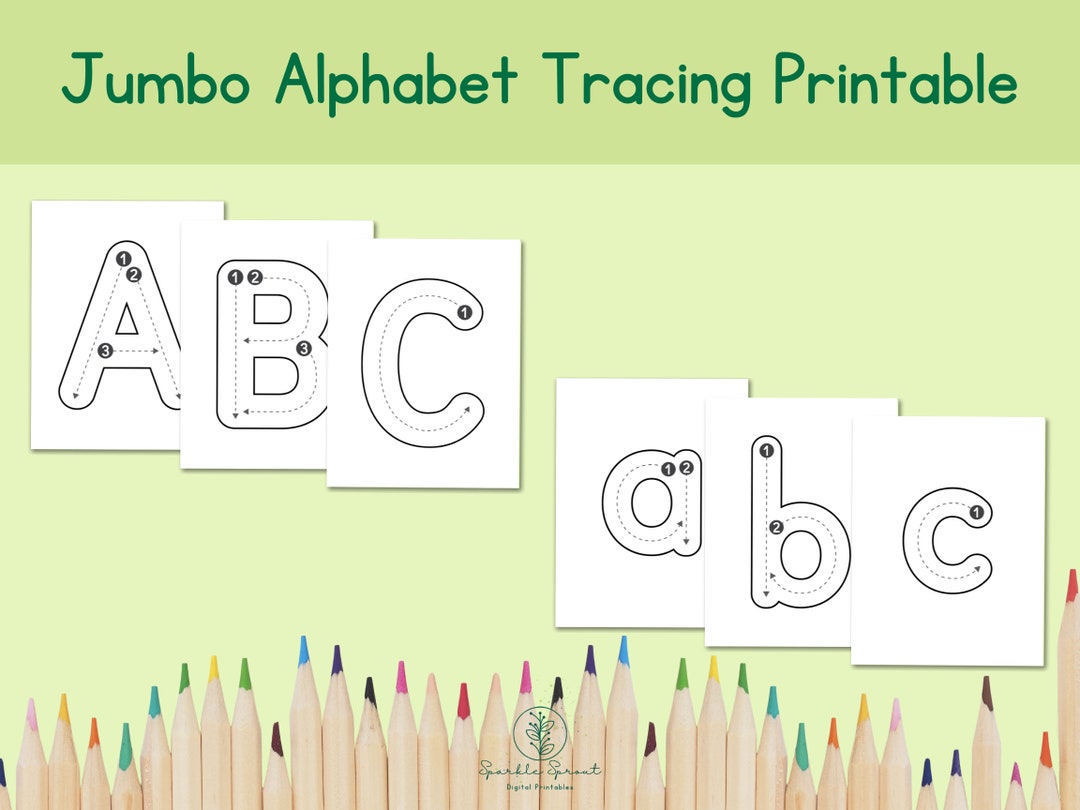 Jumbo Alphabet Tracing Printables 52 Letter Tracing Worksheets ...
