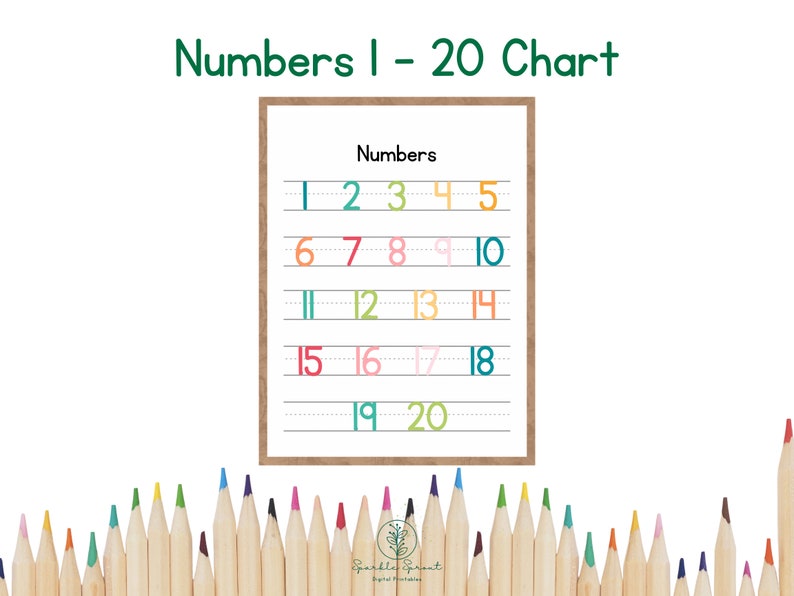 Numbers 1 to 20 Poster - Math Chart - Classroom Wall Art - Educational ...
