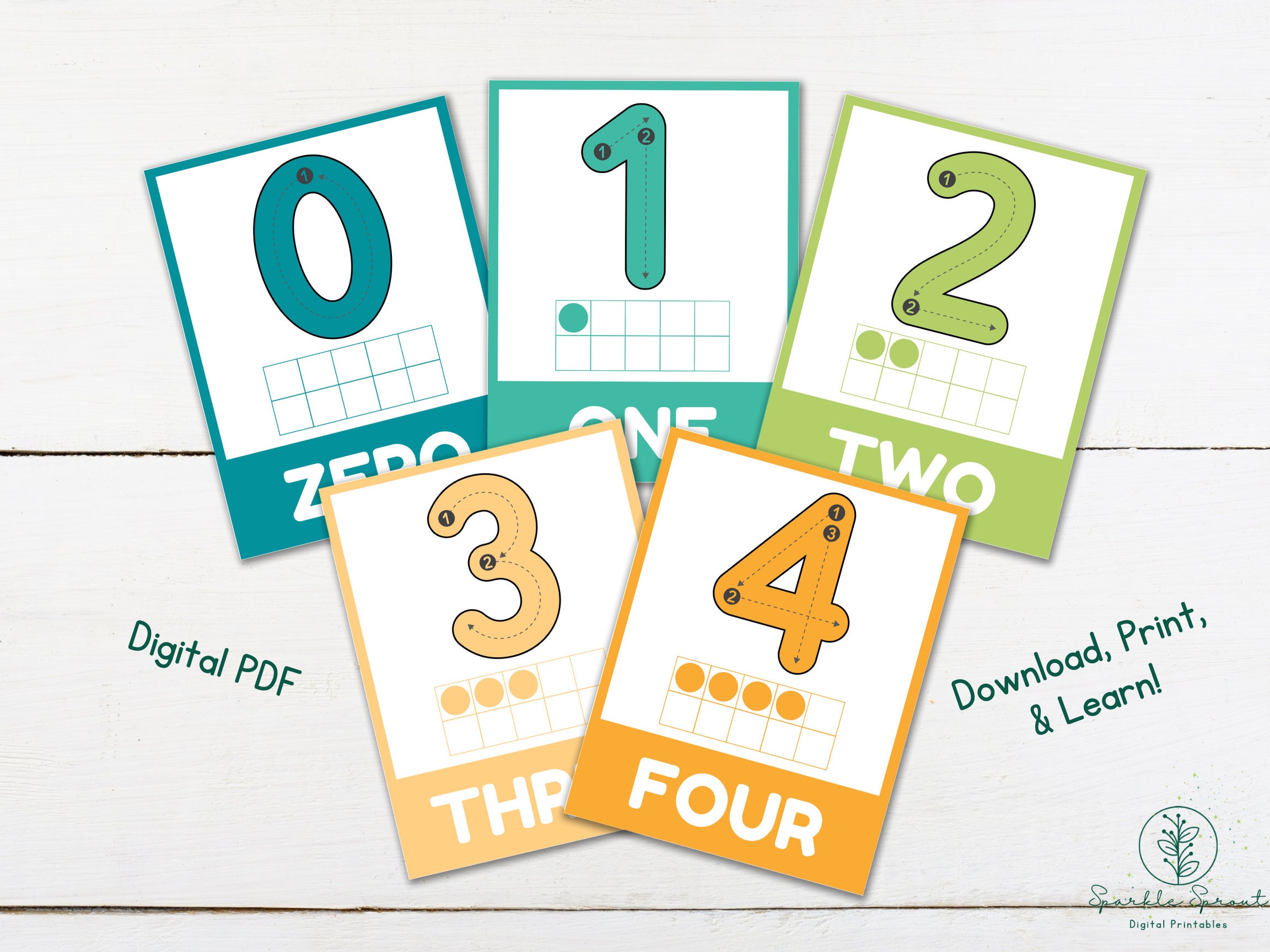 Number Posters - Zero to Twenty - Preschool Number Charts - Ten Blocks ...