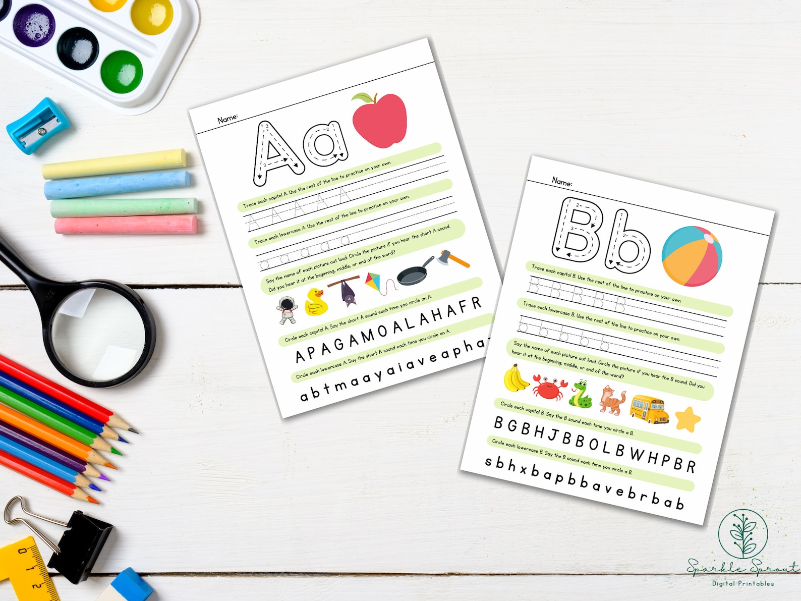 Alphabet Practice Sheets - 26 Alphabet Phonics Pages - Learn to Write ...