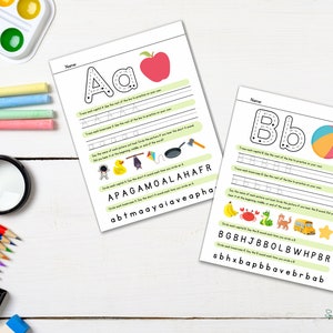 Alphabet Practice Sheets - 26 Alphabet Phonics Pages - Learn to Write ...