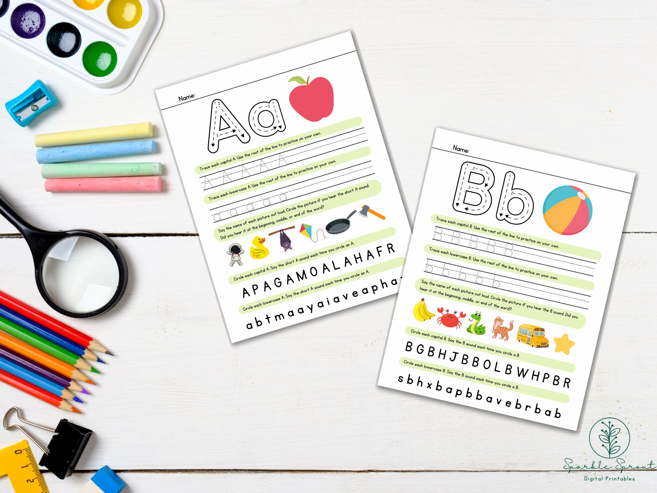 Alphabet Practice Sheets - 26 Alphabet Phonics Pages - Learn to Write ...