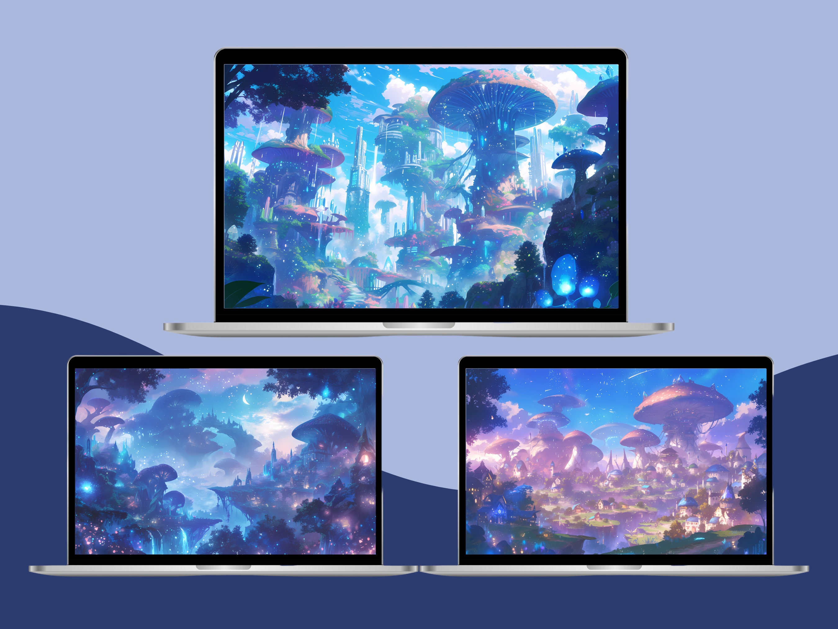 Blue Wallpaper Purple Lofi Desktop Wallpaper Aesthetic Blue Lofi ...