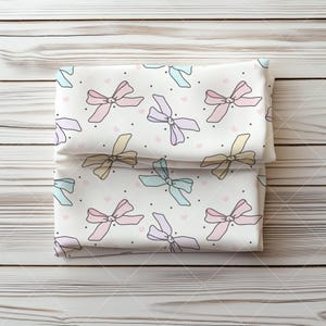 Coquette Bow Seamless Pattern: Pastel Ribbon (PNG, JPG) - Etsy