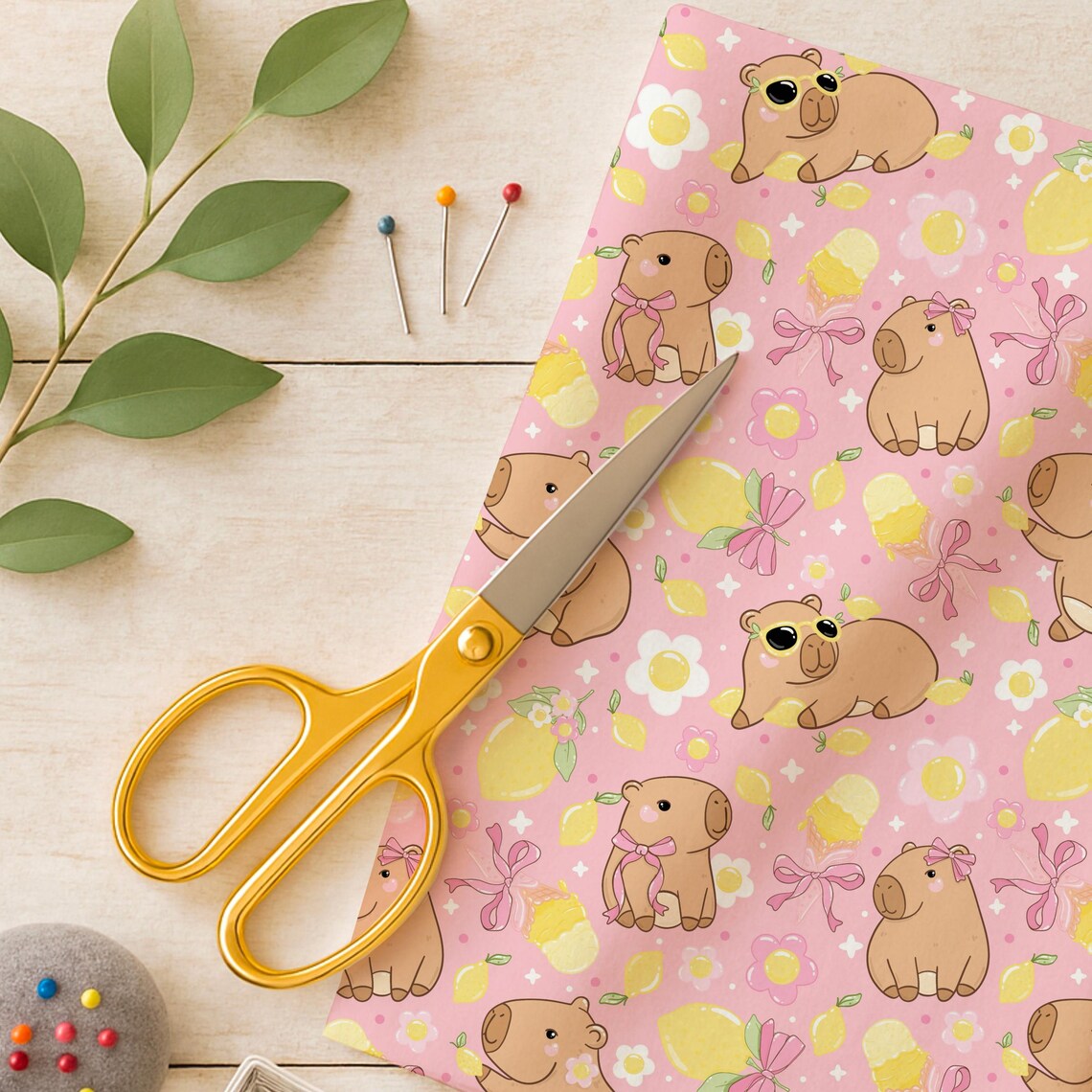 Coquette Capybara Seamless Pattern,capybara Animal Digital Paper,kawaii ...