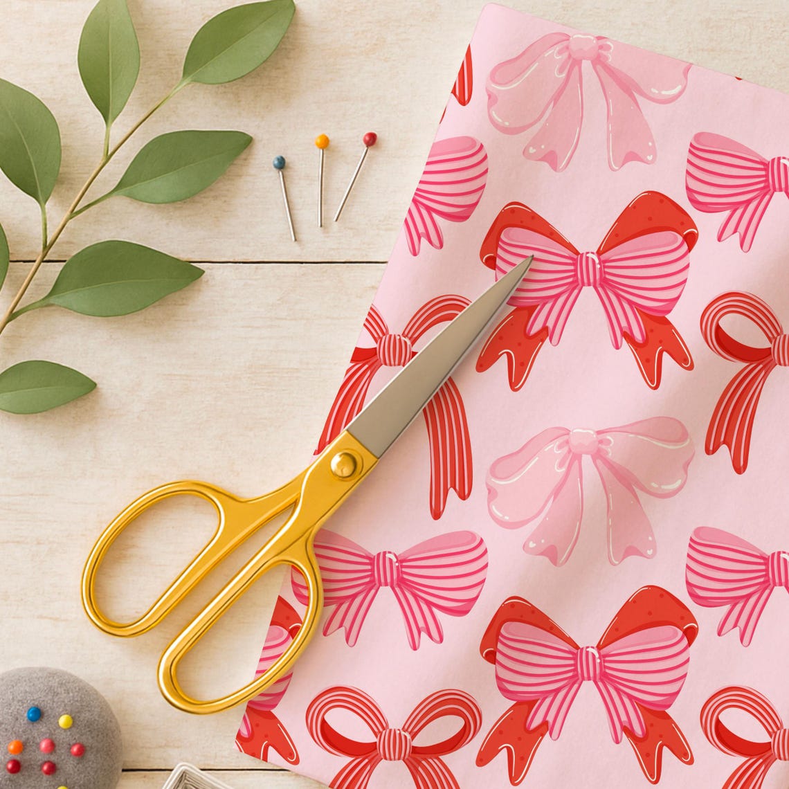 Coquette Christmas Bow Seamless Pattern, Girly Ribbon Bows Pattern ...