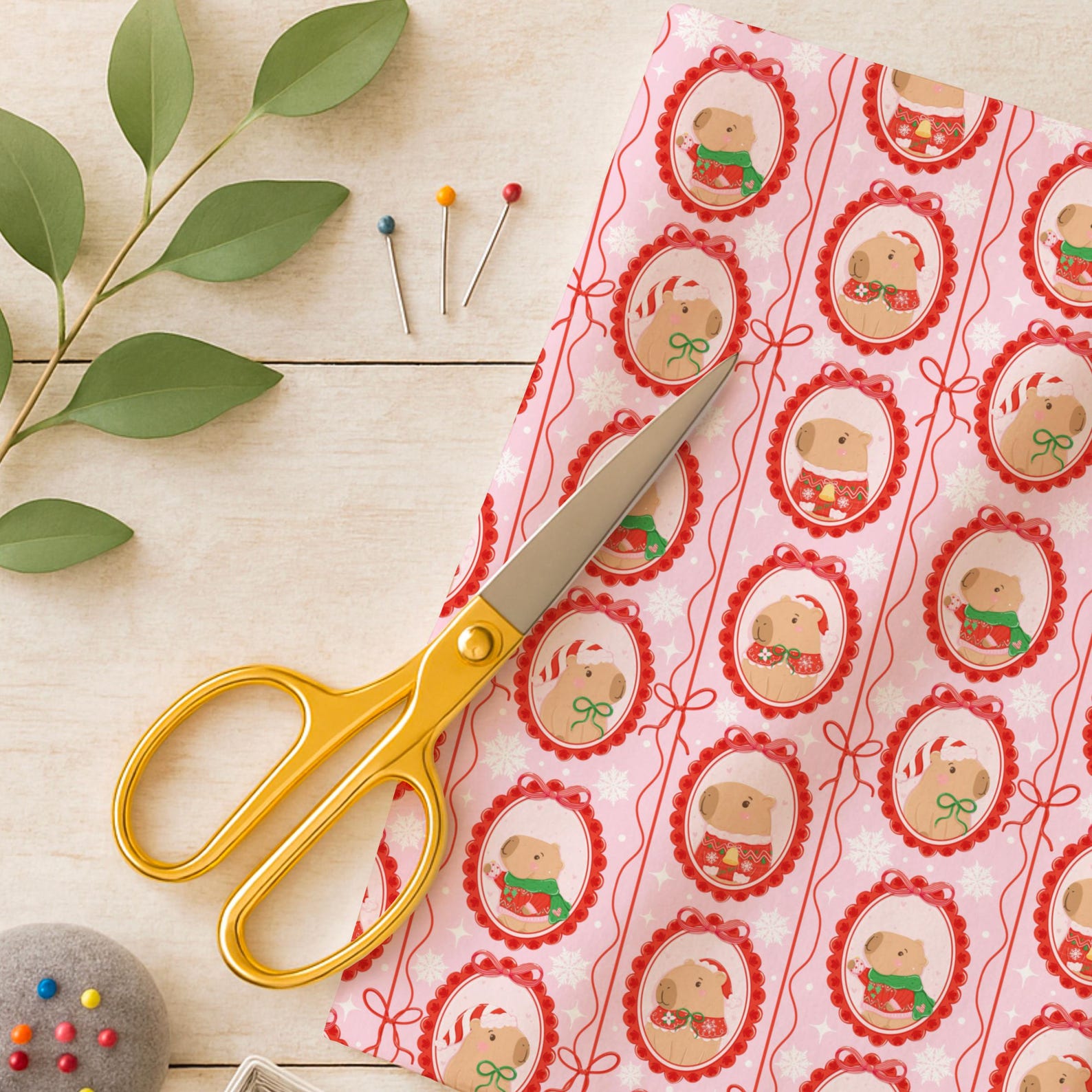 Christmas Capybara Seamless Pattern,coquette Capybara Pattern, Holiday ...