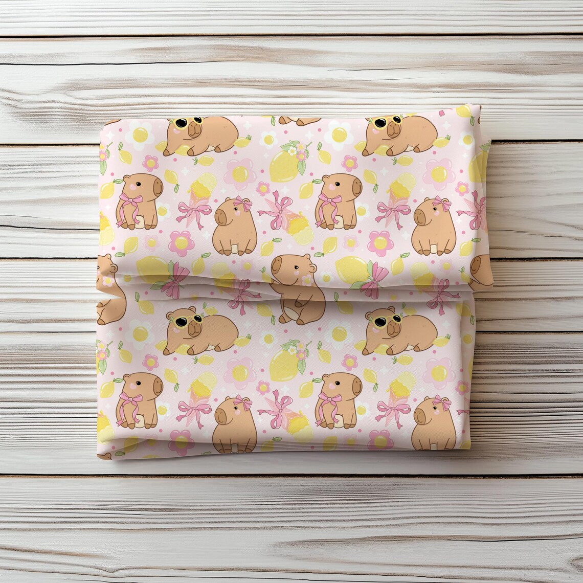 Coquette Capybara Seamless Pattern,capybara Animal Digital Paper,kawaii ...