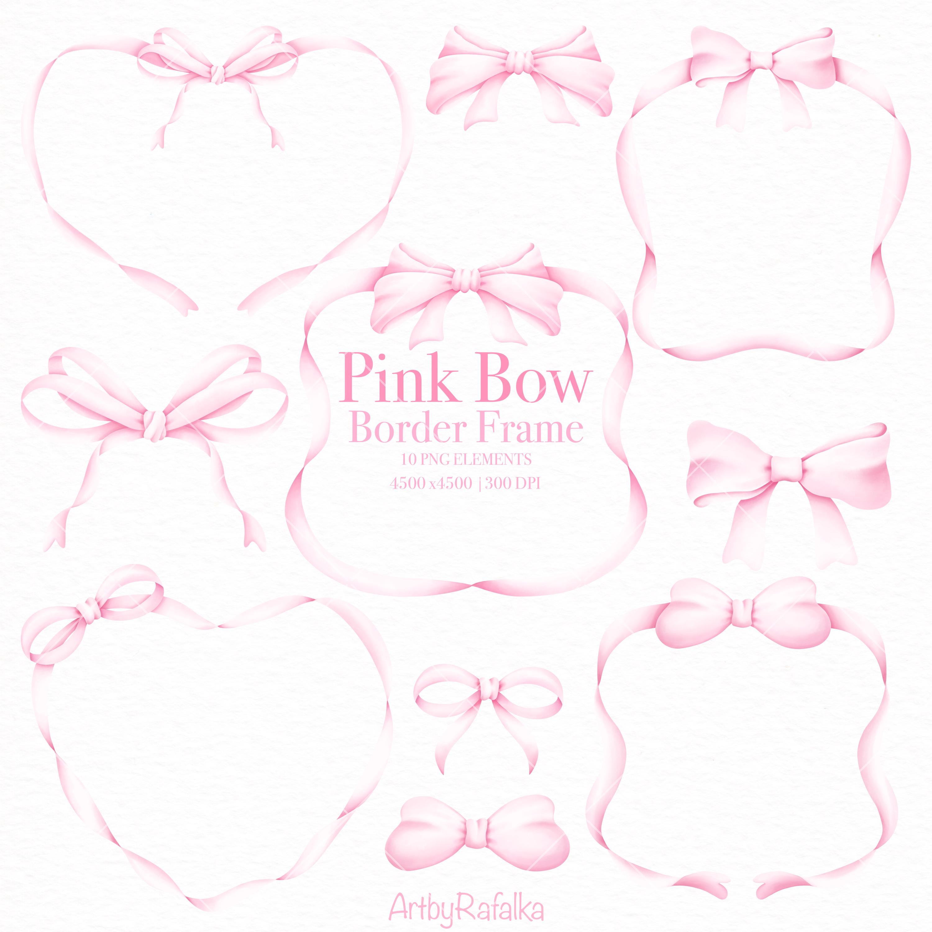 Pink Coquette Ribbon Png Clipart,pink Border Frame,love Frame Png, Hand ...
