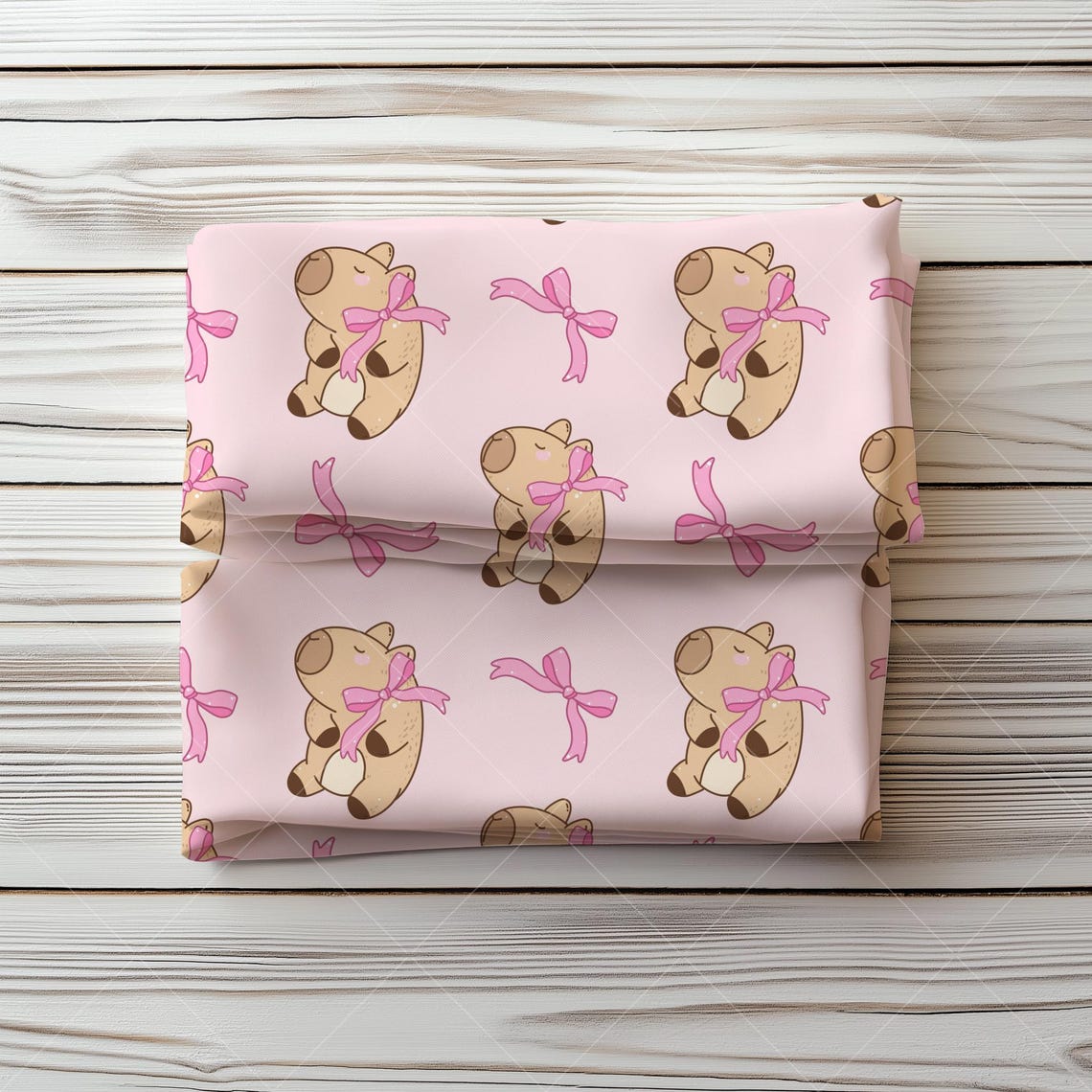 Coquette Capybara Seamless Pattern, Kawaii Capybara Pattern, Soft ...