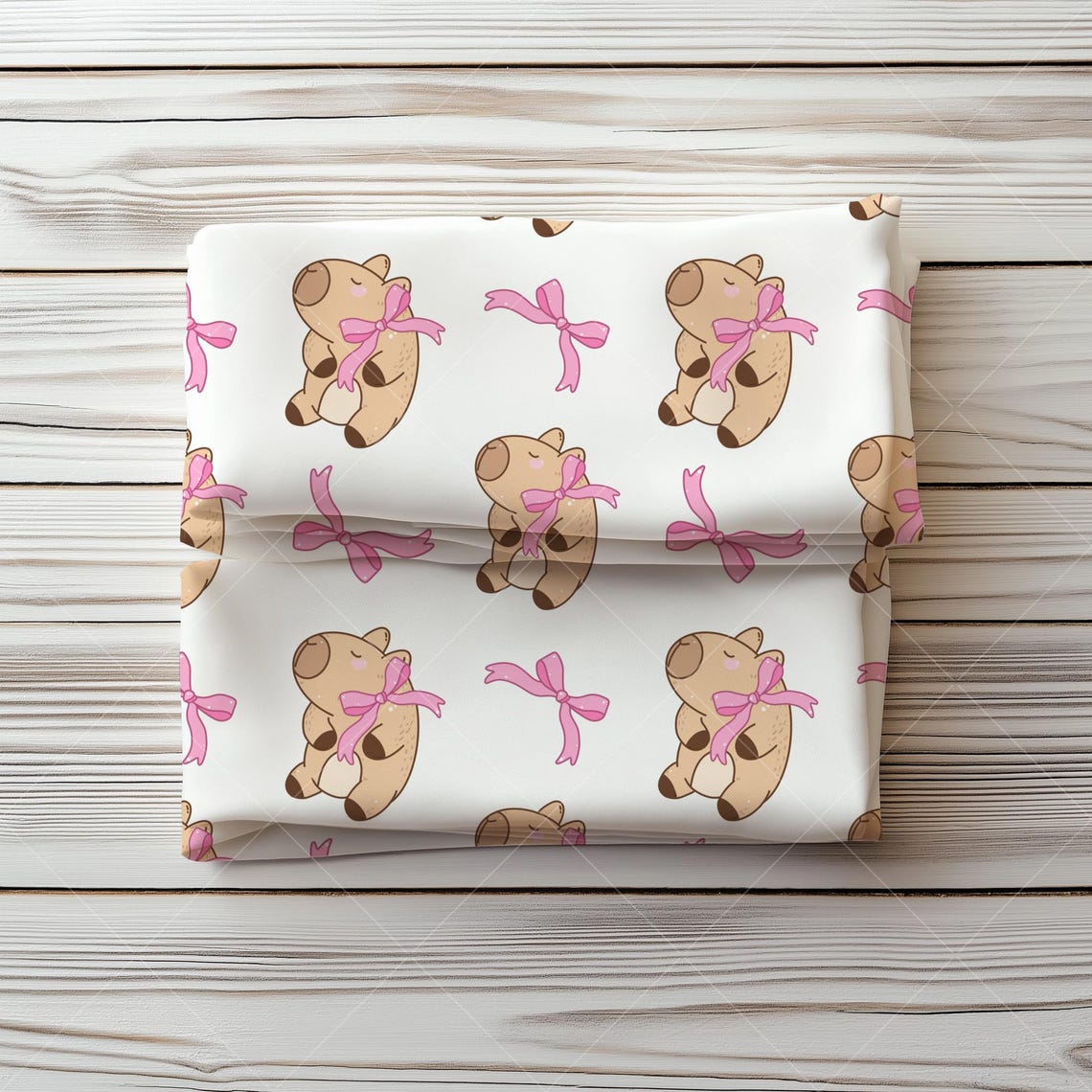 Coquette Capybara Seamless Pattern, Kawaii Capybara Pattern, Soft ...