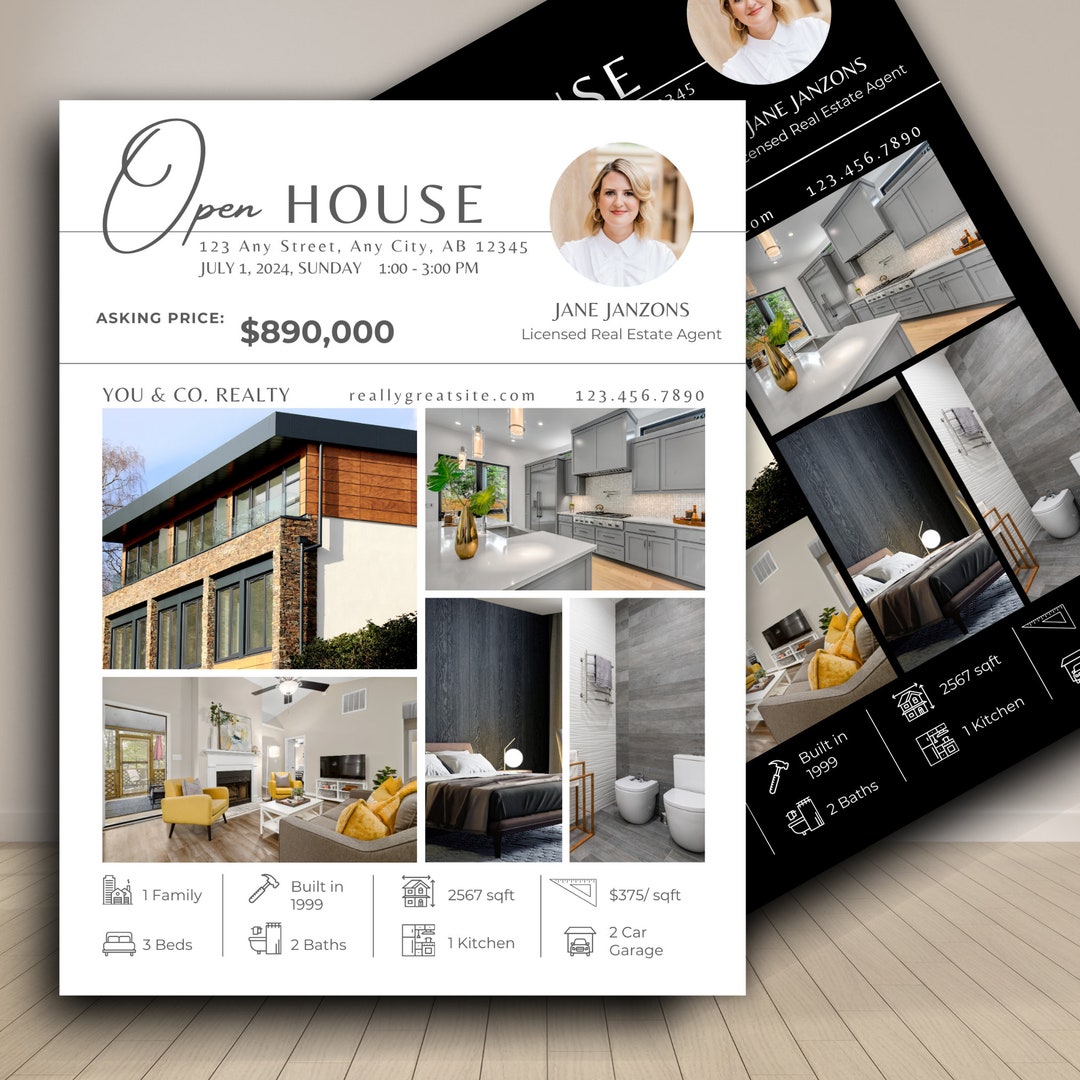 Open House Flyer Template, Modern Open House Flyer, Real Estate Flyer ...