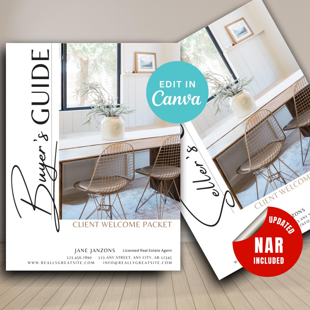 Real Estate Client Welcome Packet Home Buyer and Seller Guide, Realtor ...