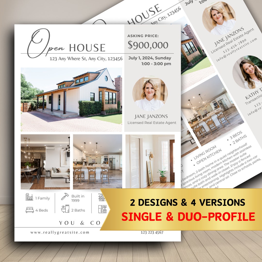Open House Flyer Template, Modern Open House Flyer, Real Estate Flyer ...