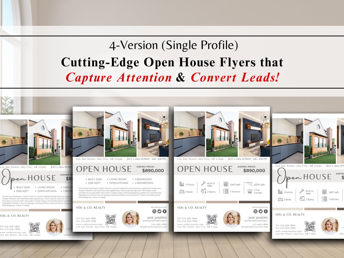 Open House Flyer Template, Modern Open House Flyer, Real Estate Flyer ...