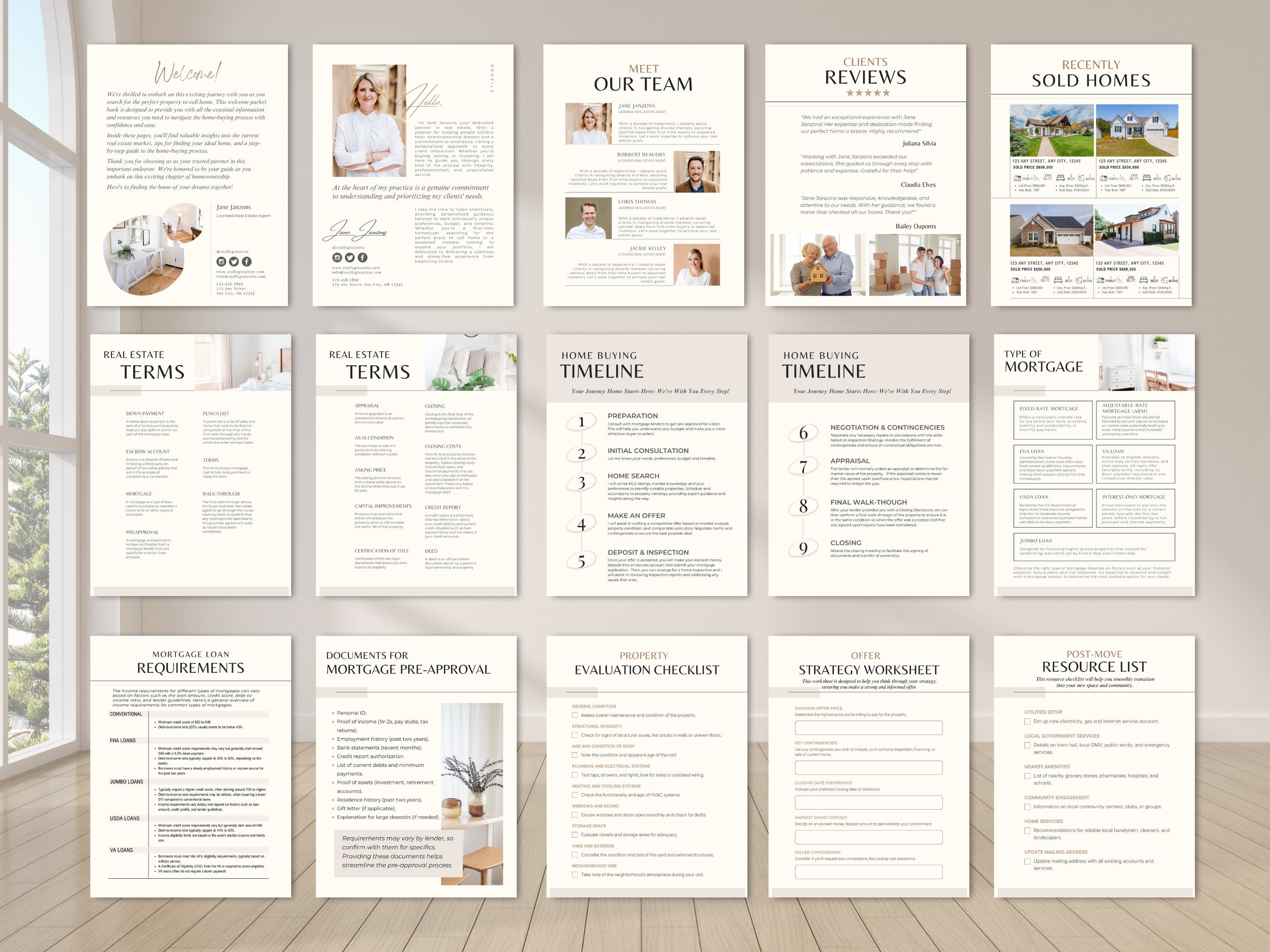 Real Estate Client Welcome Packet Home Buyer and Seller Guide, Realtor ...