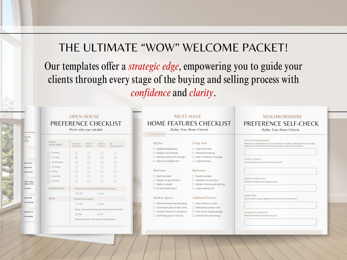 Real Estate Client Welcome Packet Home Buyer and Seller Guide, Realtor ...