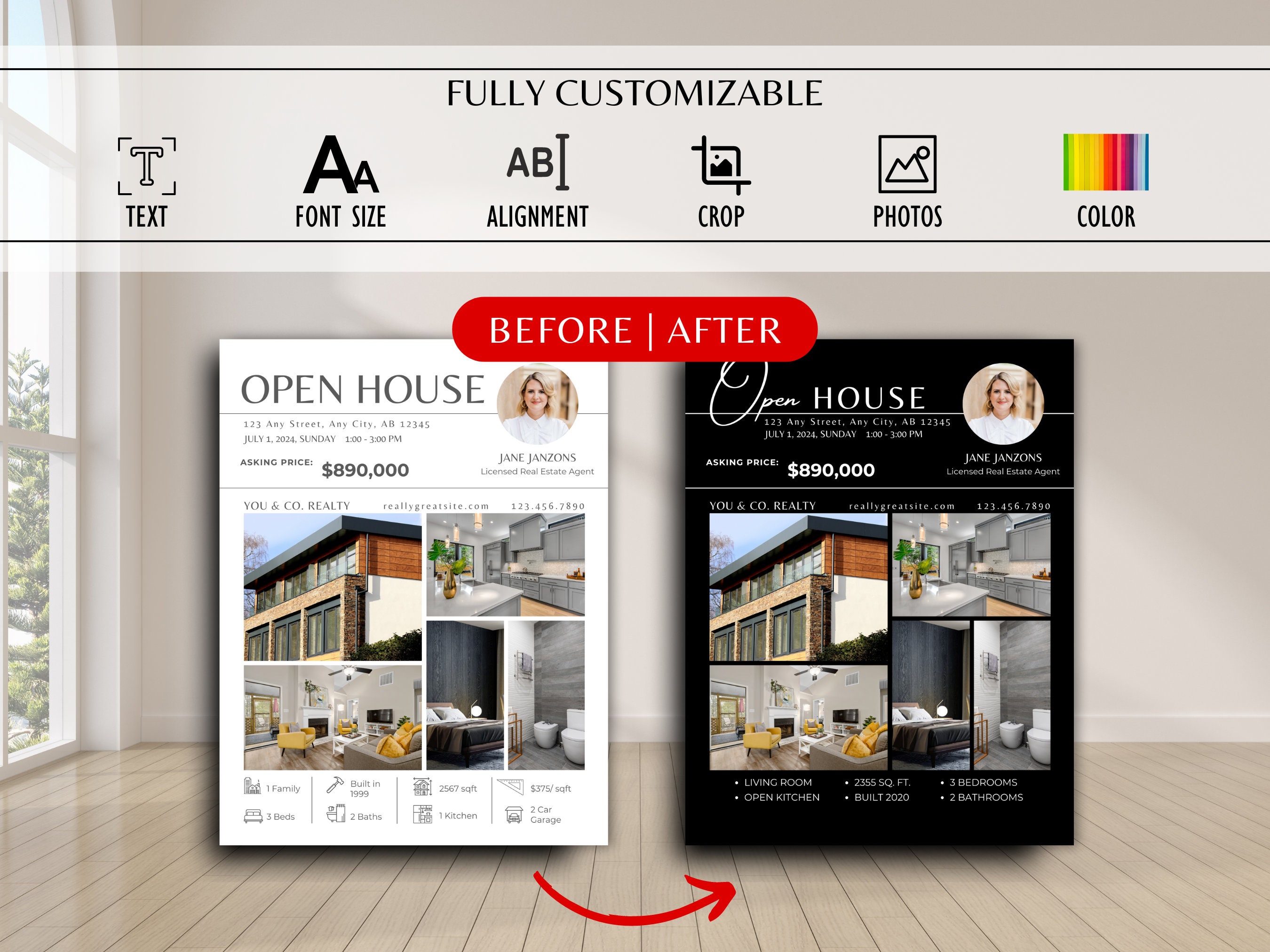 Open House Flyer Template, Modern Open House Flyer, Real Estate Flyer ...