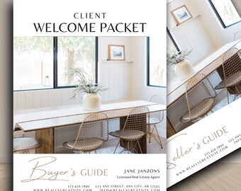Real Estate Client Welcome Packet Home Buyer and Seller Guide, Realtor ...