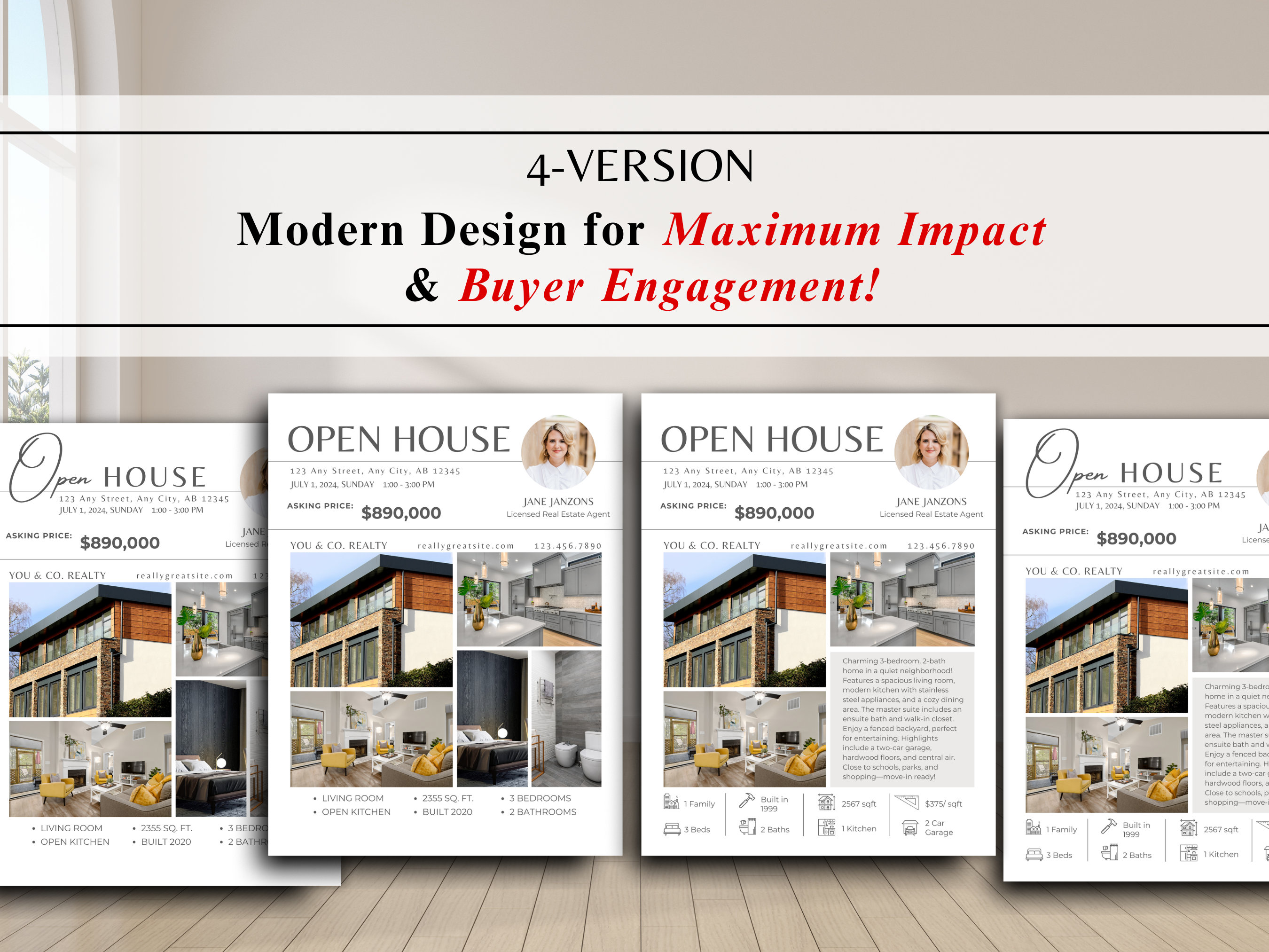Open House Flyer Template, Modern Open House Flyer, Real Estate Flyer ...
