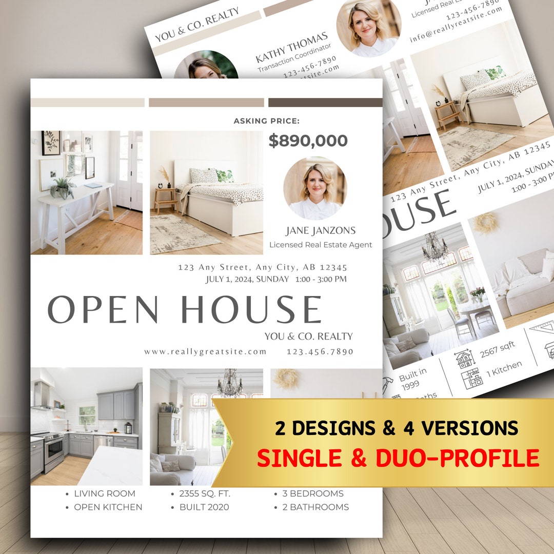 Open House Flyer Template, Modern Open House Flyer, Real Estate Flyer ...