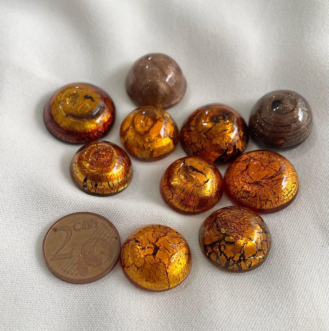 10 Vintage Murano Glass Buttons, Half Dome Assorted Colors and Styles ...