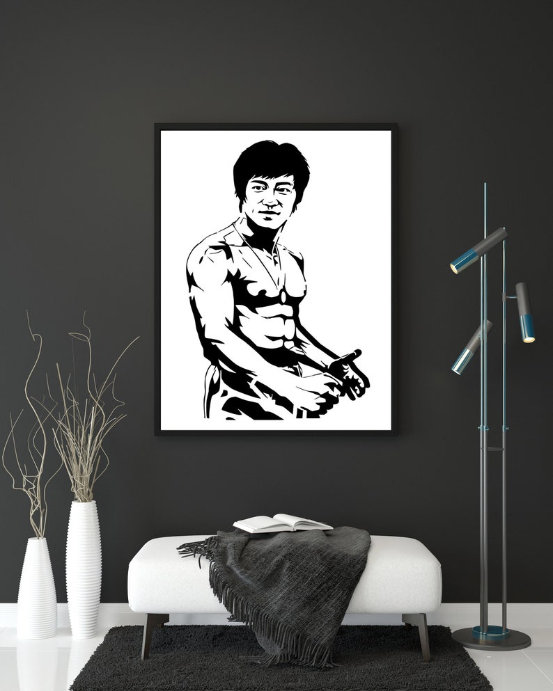 Bruce Lee 3 Clipart Vector Graphics Digital Download Cut Ready Files ...