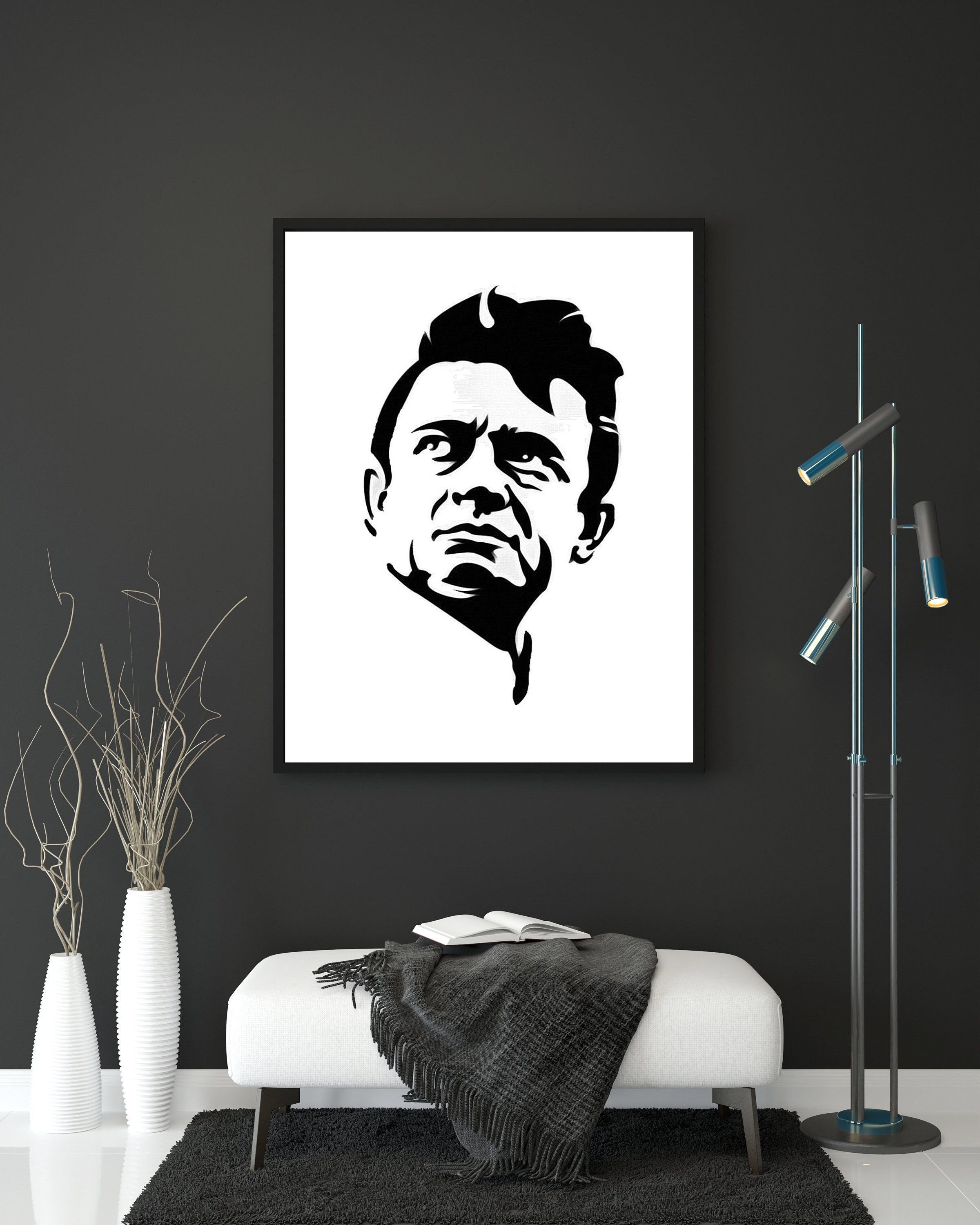 Johnny Cash Clipart Vector Graphics Digital Download Cut Ready Files ...