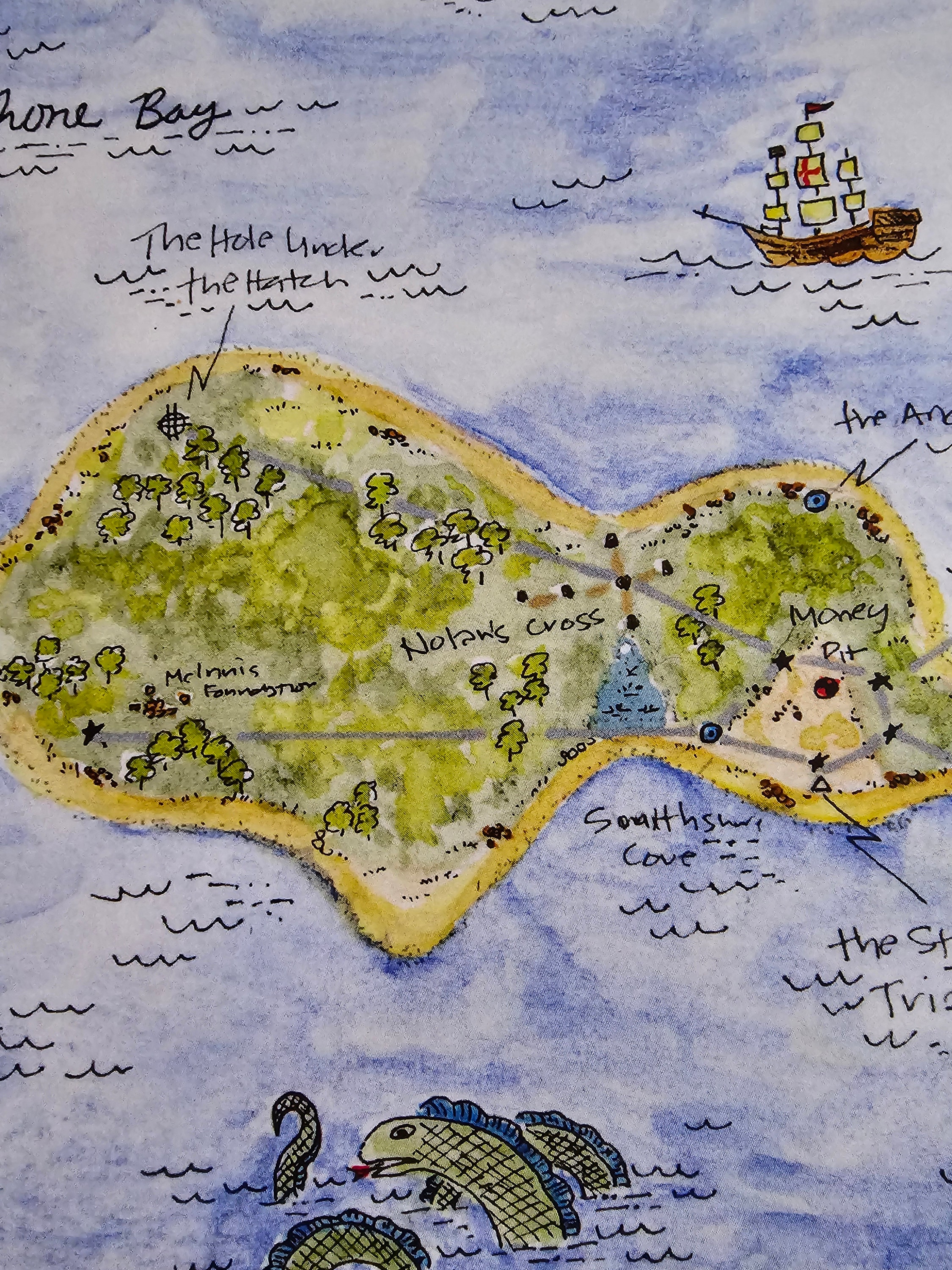 Oak Island Map ‐ 9" X 6" Art Print. Special Edition Full Size Oak ...