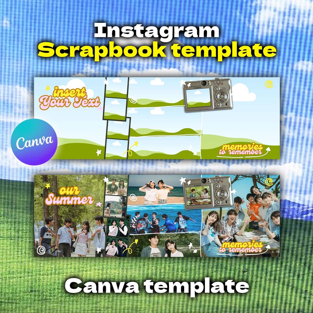 CANVA Template | Instagram Scrapbook CANVA Template | IG Carousel Post | Seamless Post - Etsy