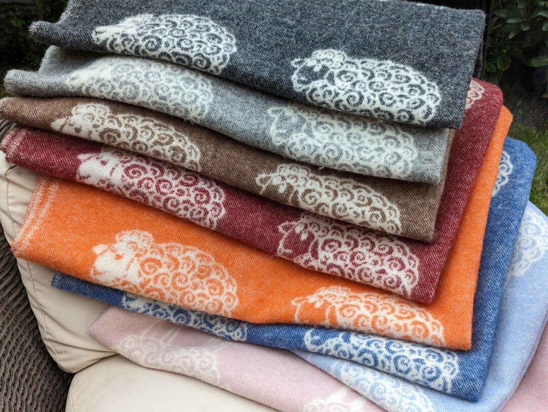 Handmade New Zealand Wool Blanket: Sheep Pattern Throw - Etsy