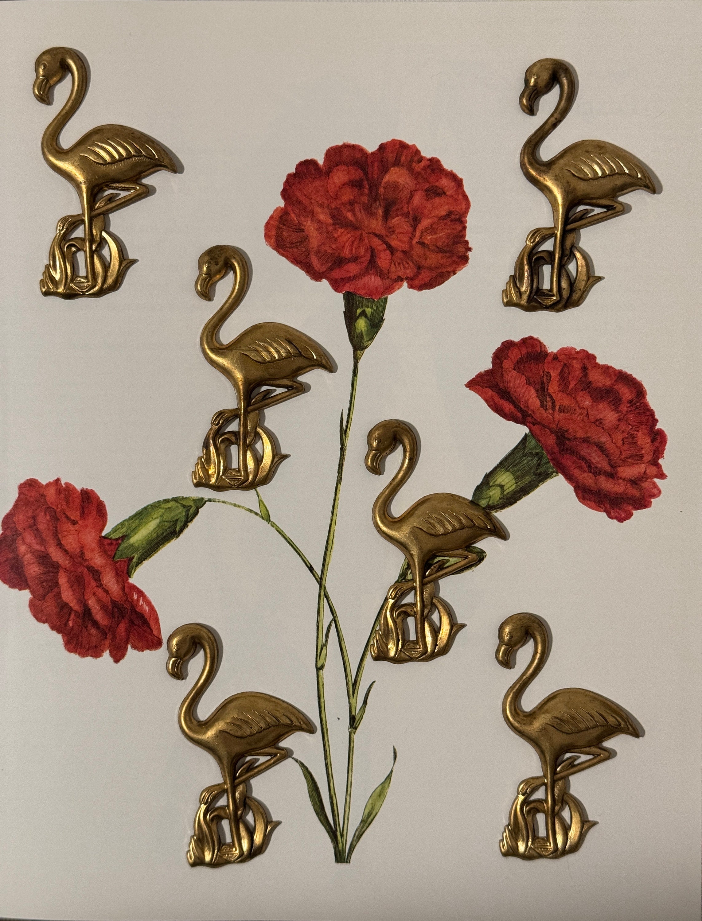 Vintage Raw Brass Flamingo DIY Decoration Embellishment - Etsy