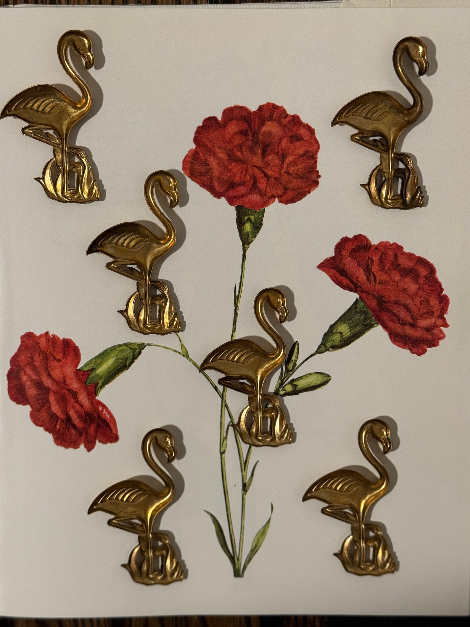 Vintage Raw Brass Flamingo DIY Decoration Embellishment - Etsy