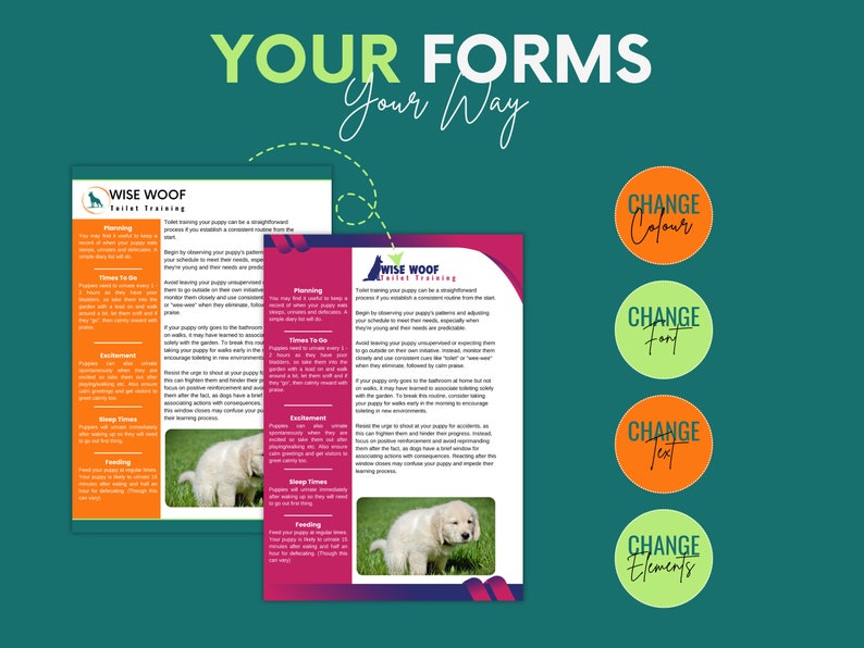 Dog Trainer Handouts Puppy Pack Edition | Dog Training Handouts | Puppy ...