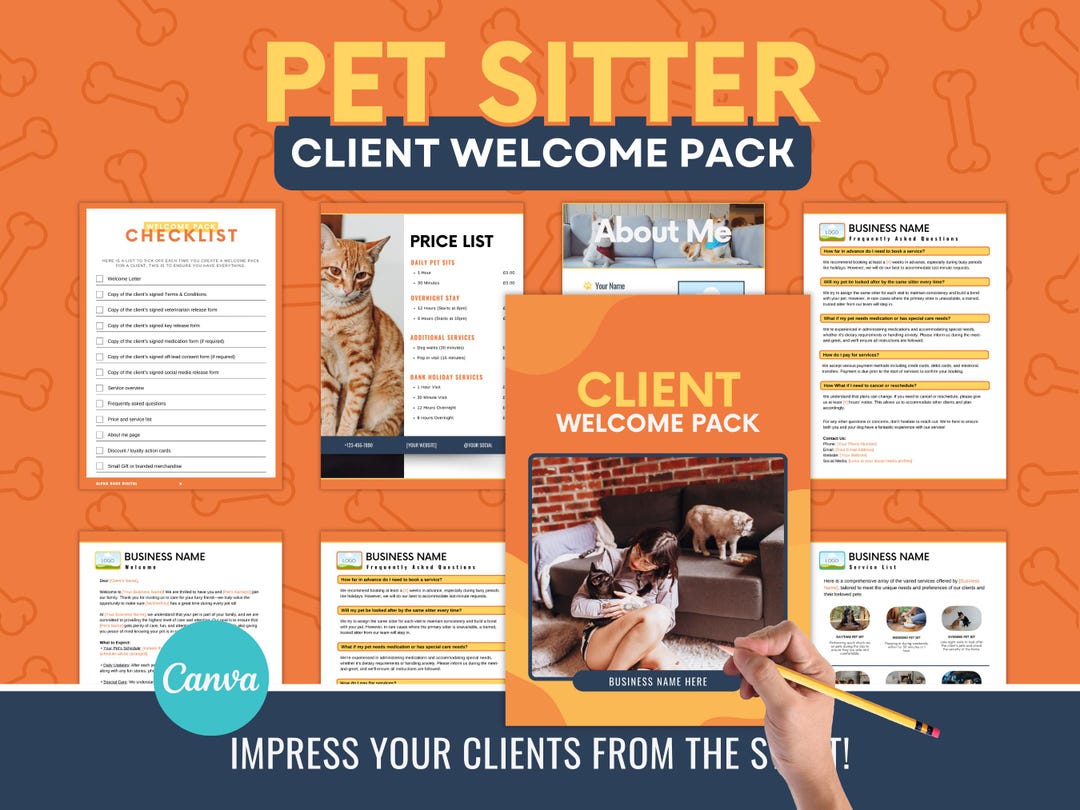Pet Sitting Welcome Pack Ready-to-use Client Onboarding Kit Pet Care ...