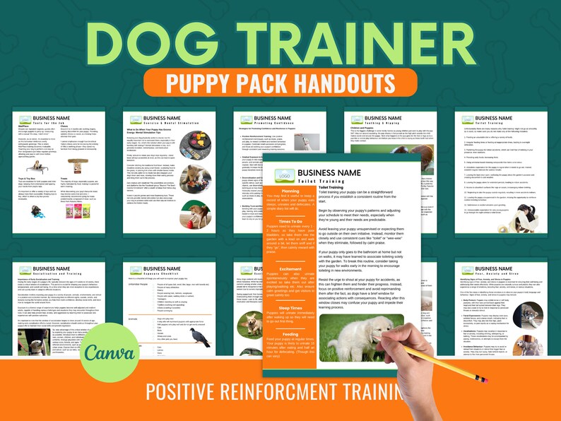 Dog Trainer Handouts Puppy Pack Edition Dog Training Handouts Puppy ...