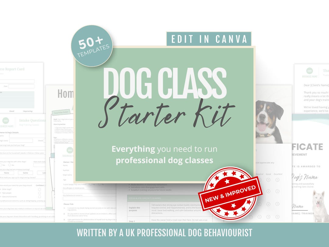 Dog Class Starter Kit – Editable Dog Training Forms & Lesson Plans ...