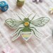Honey Bee With Daisy Green Brown, Blue & Yellow Acrylic Pin Brooch ...