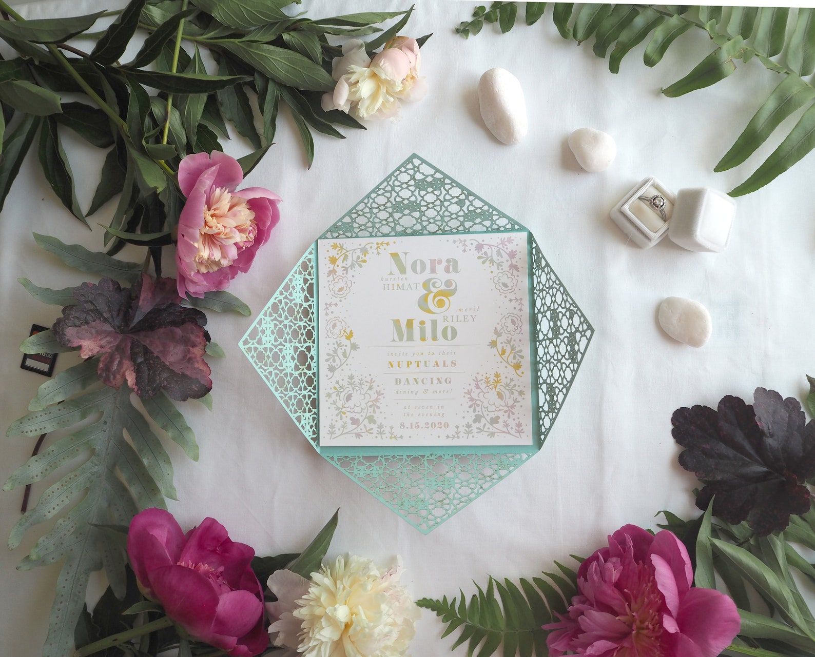 Graphic Floral Square Invitation Insert {design #7 - Available in Many ...