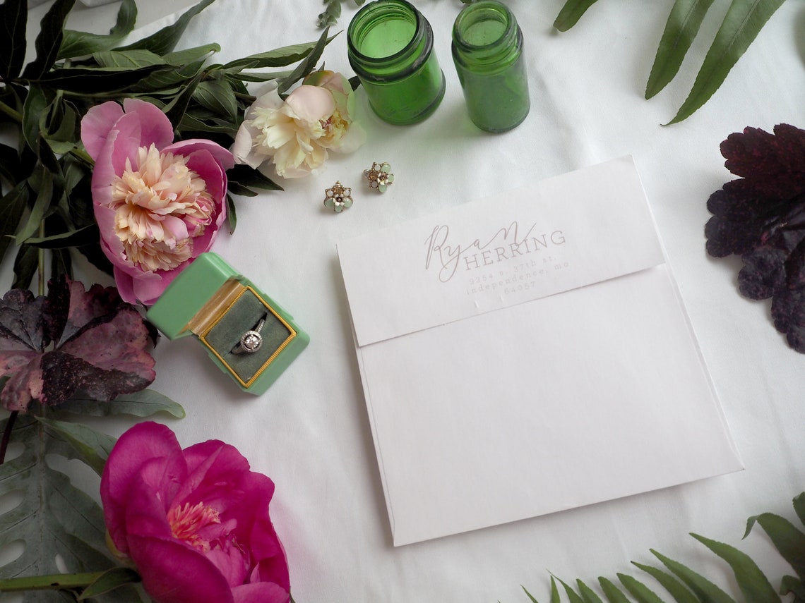 Addressed 5.5 White Square Envelope front & Back | Etsy