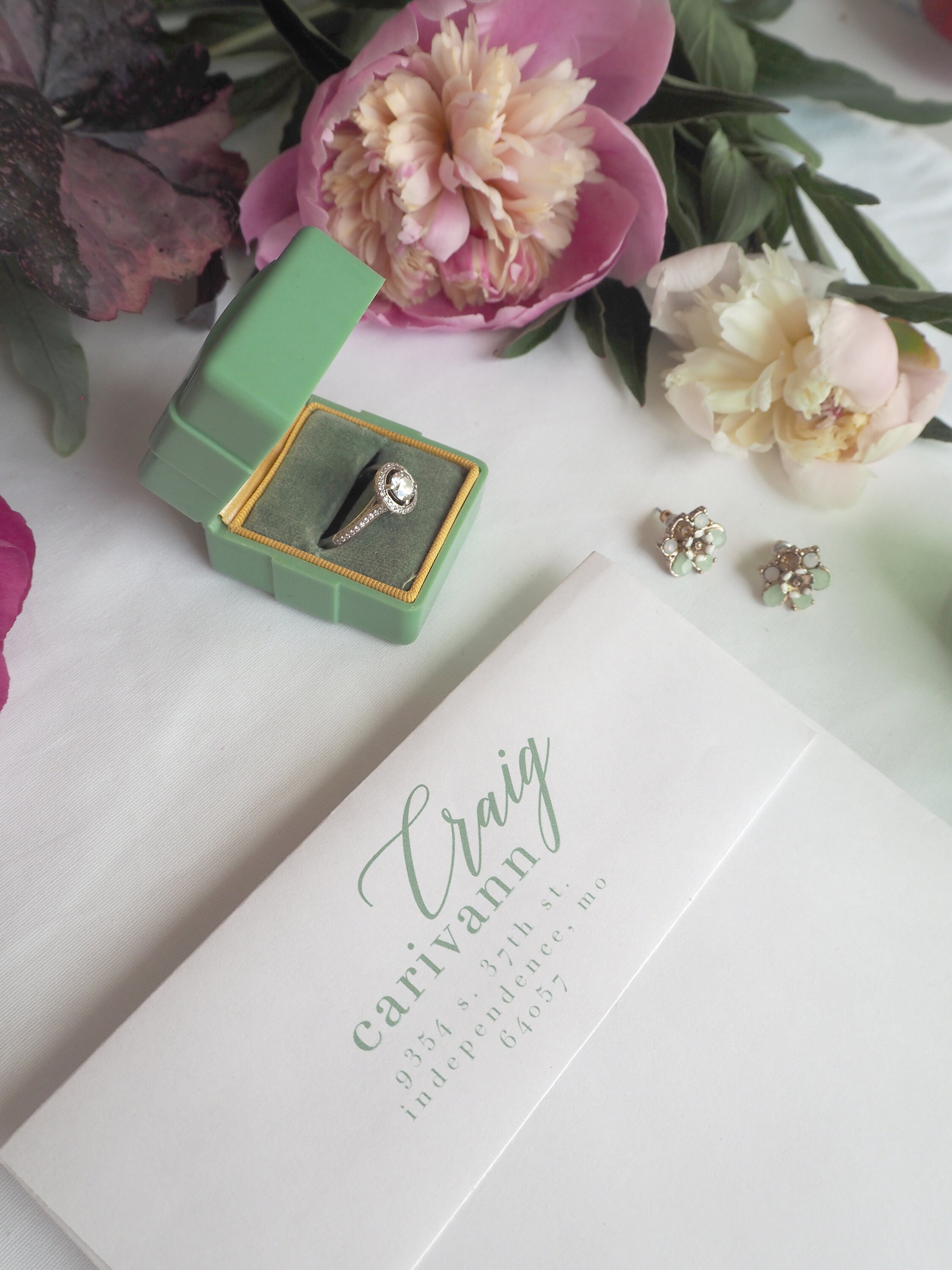 Addressed 5.5 White Square Envelope front & Back | Etsy