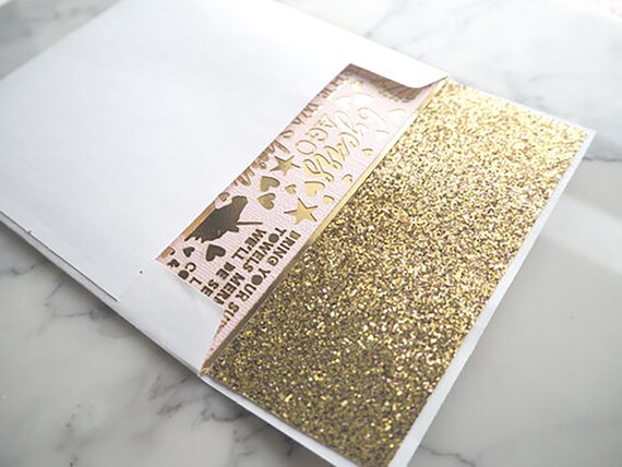 Glitter or Foil Envelope Insert Liner fits 5.5 Square - Etsy