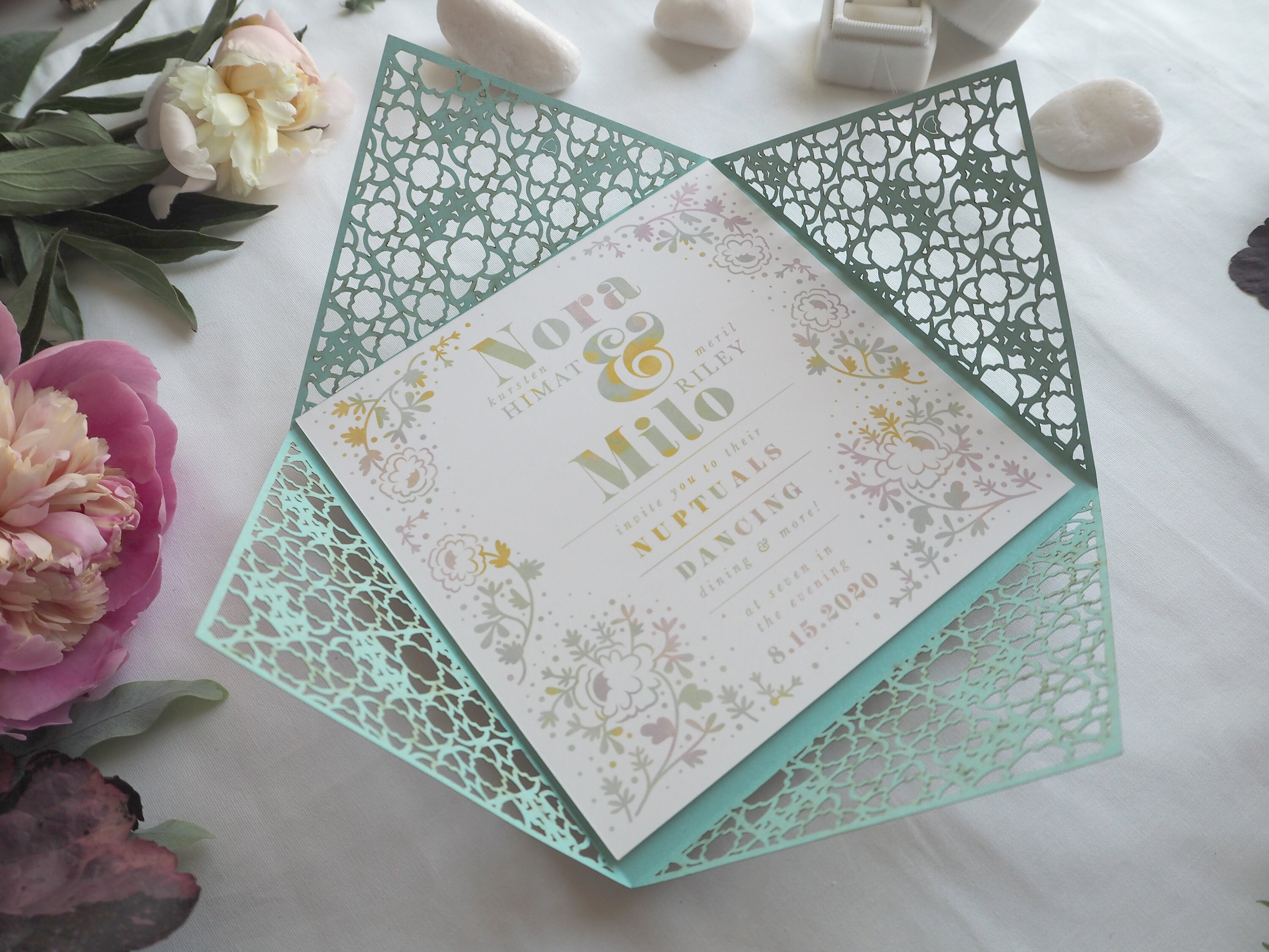 Graphic Floral Square Invitation Insert {design #7 - Available in Many ...