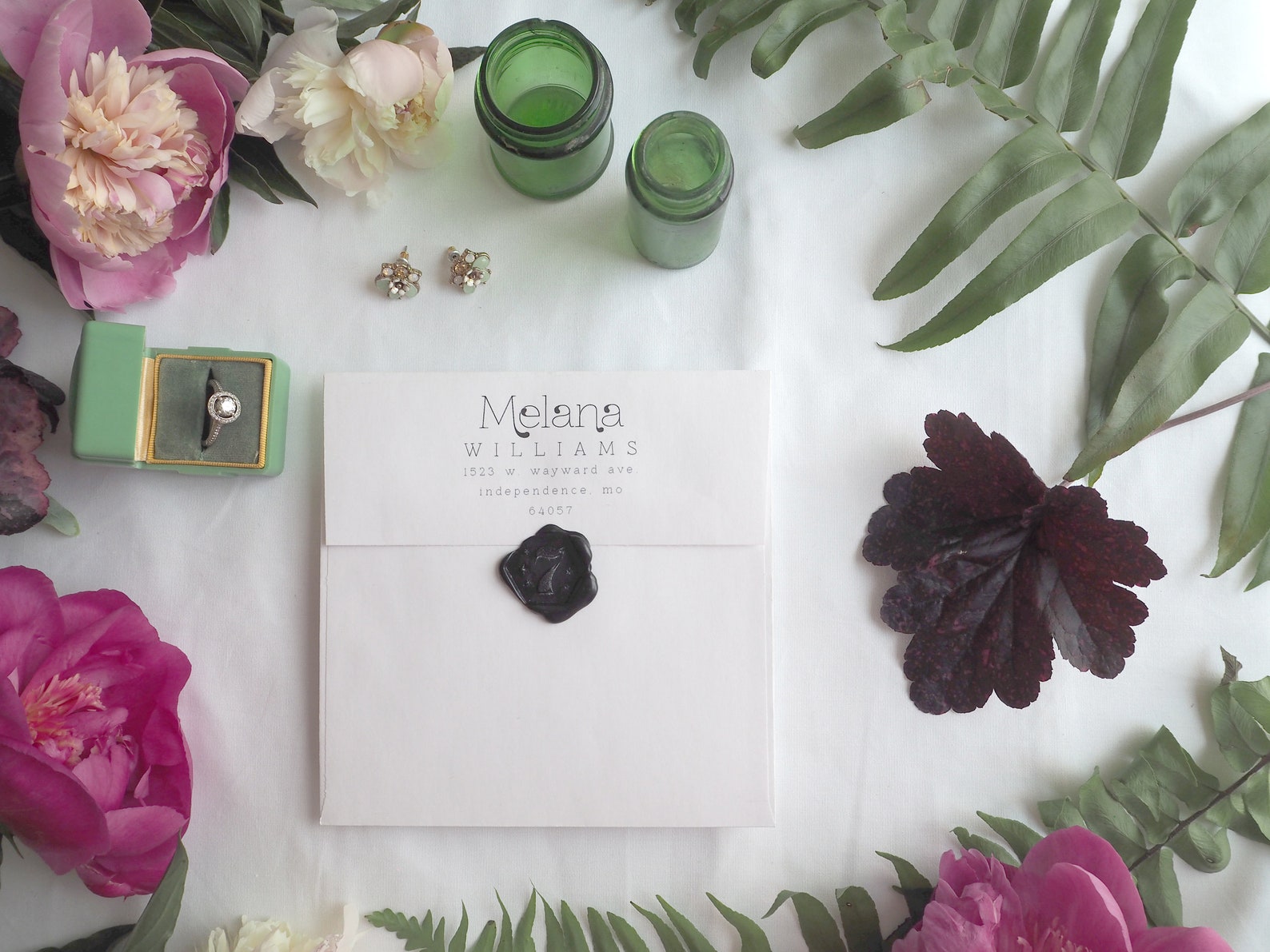 Addressed 5.5" White Square Envelope {front & Back Printing} - Etsy